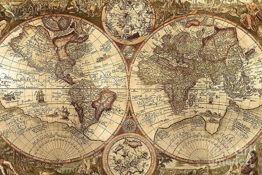 Ancient Map Painting by Moore Bruce | Pixels