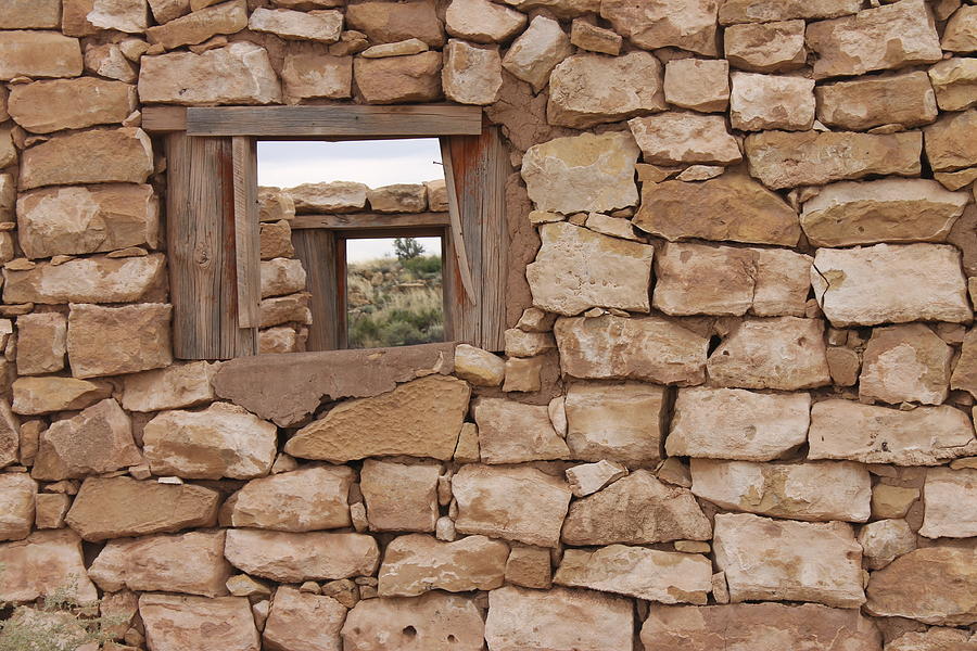 Ancient southwestern rock wall in Two Guns, Arizona Photograph by Raisa ...