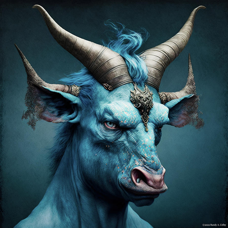 Angry Blue Ox 001 Digital Art by Randy Colby - Fine Art America