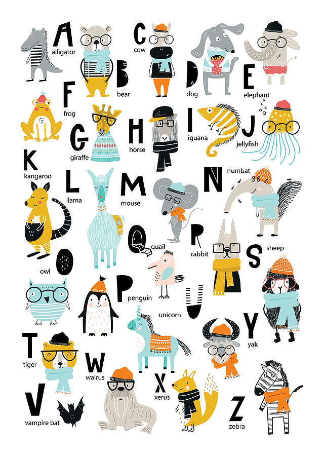 Animal ABC tumblr Painting by Johnson Clarke - Fine Art America