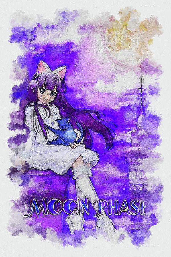 Anime Tsukuyomi Moon Phase Mixed Media By Franz Elvie Fine Art America