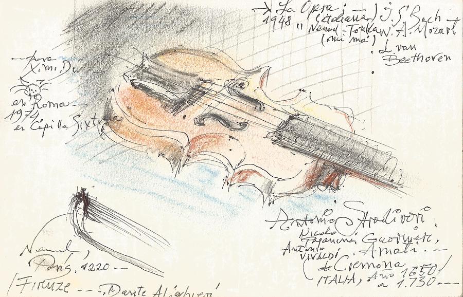 Antonio Stradivari Drawing by Nenad Marincic | Pixels