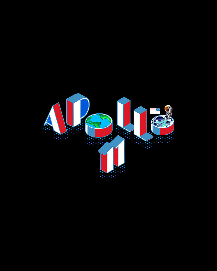 Apollo 11 Letter Design for 50th Anniversary of Moon Landing Digital ...