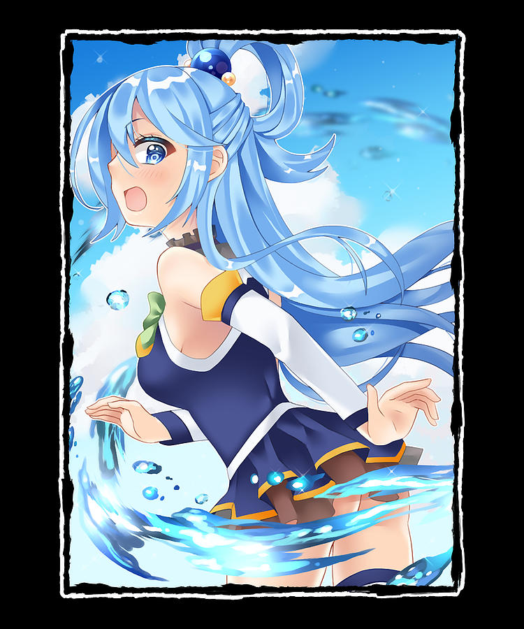 Aqua Useless Goddess Konosuba Card Anime Ts For Men Digital Art By