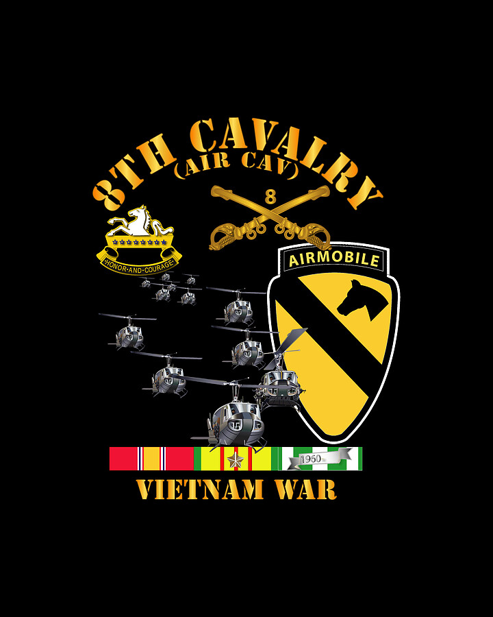 Army - 8th Cavalry Air Cav - 1st Cav Division w SVC Digital Art by Tom ...