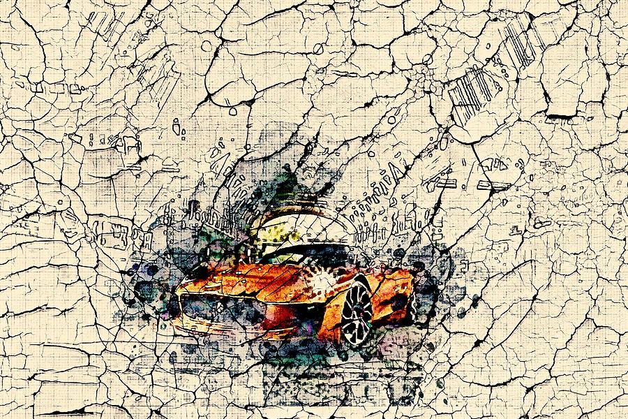 Art Abstract 2015 C-X75 Spectre Float 22 Hangar Orange Jaguar James ...