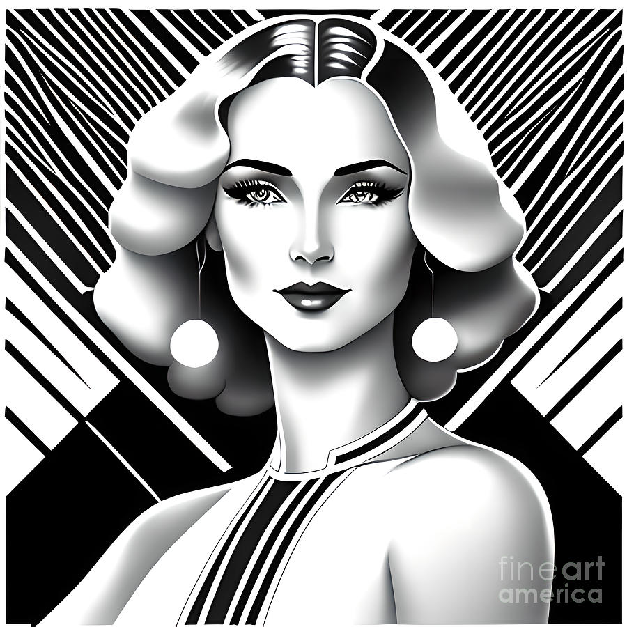 Art Deco Style Portrait 5 Digital Art By Philip Preston Fine Art