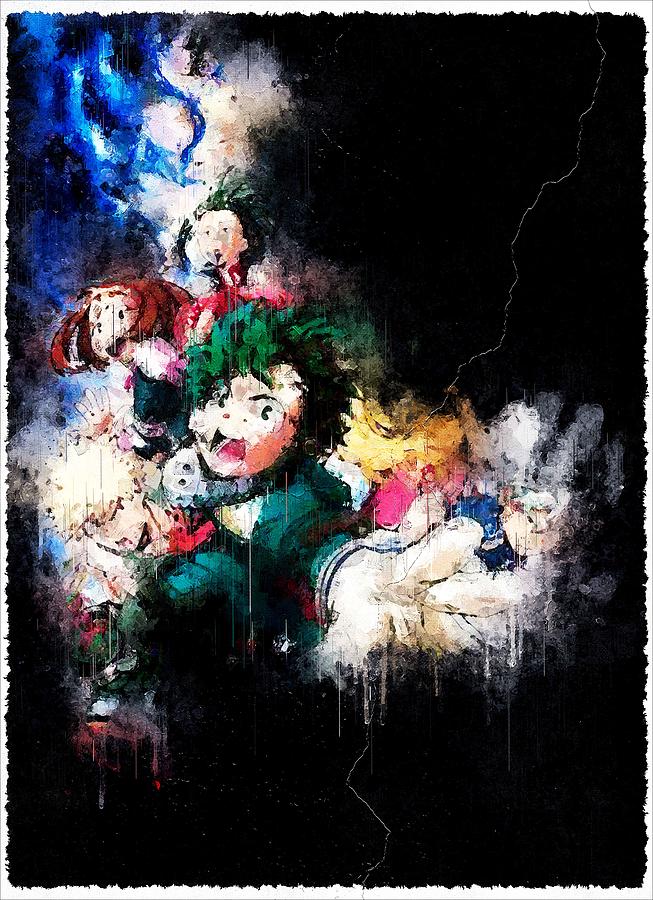 Artwork Anime My Hero Academia Two Heroes abstract artistic Painting by ...