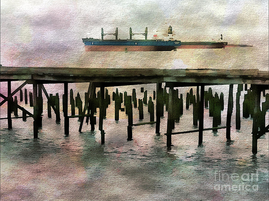 Astoria Waterfront 2019 Watercolor Photograph By Michael Ziegler