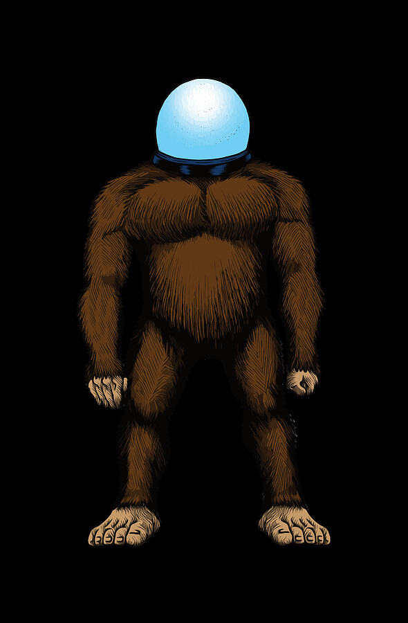 Astronaut Bigfoot Mond Weltall Digital Art by Moon Tees - Fine Art America
