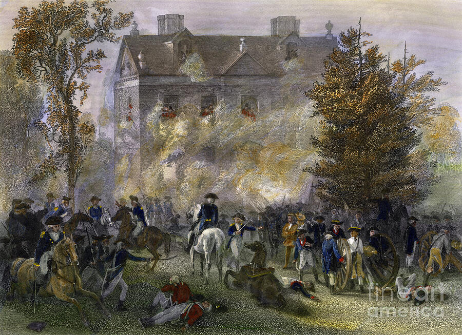 Attack by the continental army at the house of Judge Chew at the Battle ...