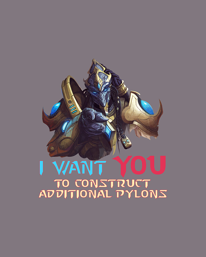 Aucar Starcraft I Want You To Construct Additional Pylons T Shirt ...