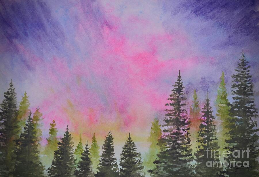 Aurora in the Berkshires Painting by Sally Tiska Rice - Pixels Aurora in the Berkshires Painting by Sally Tiska Rice - Pixels