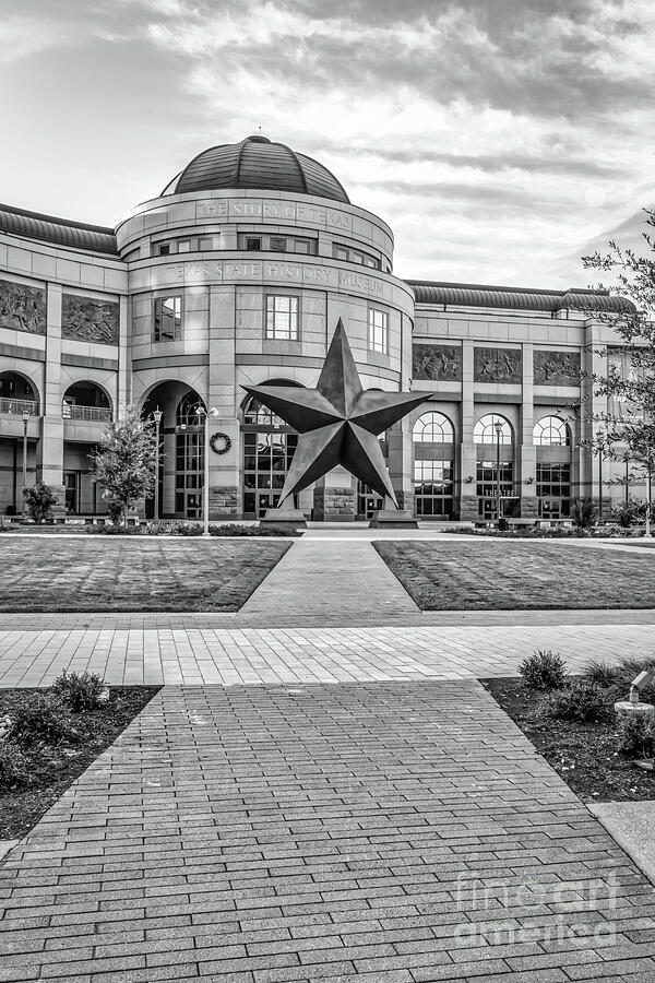 Texas History Museum at Capitol Mall BW Vertical Photograph by Bee ...