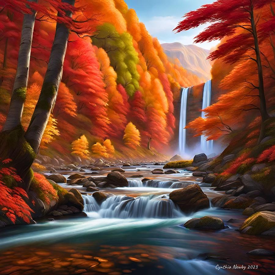 Autumn Falls Digital Art by Cindy's Creative Corner - Fine Art America