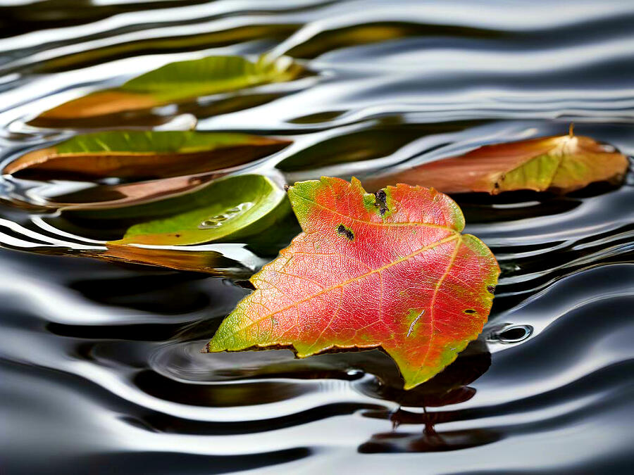 Autumn leaf ripple drift Photograph by Silver Pixie - Fine Art America