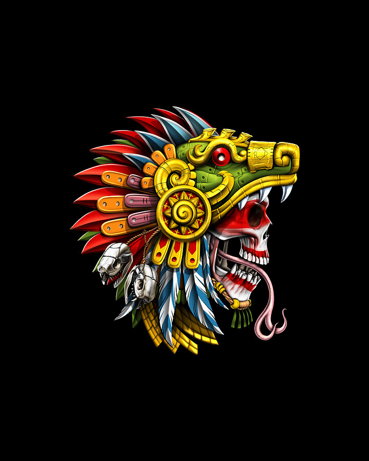 Aztec Serpent Skull Warrior by Nikolay Todorov