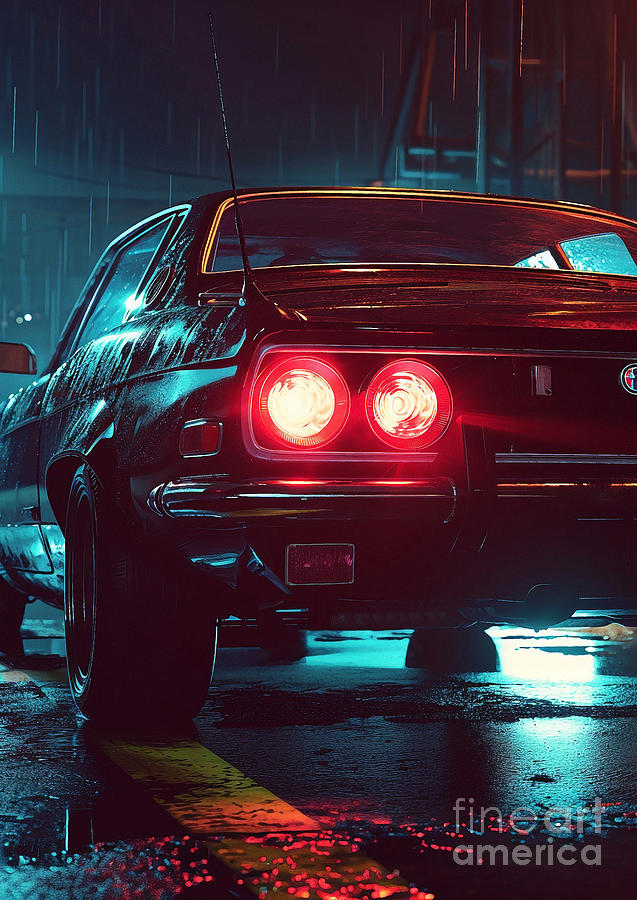 Back view of Alfa Romeo Giulia Veloce Ti Sport Car Drawing by Clark ...