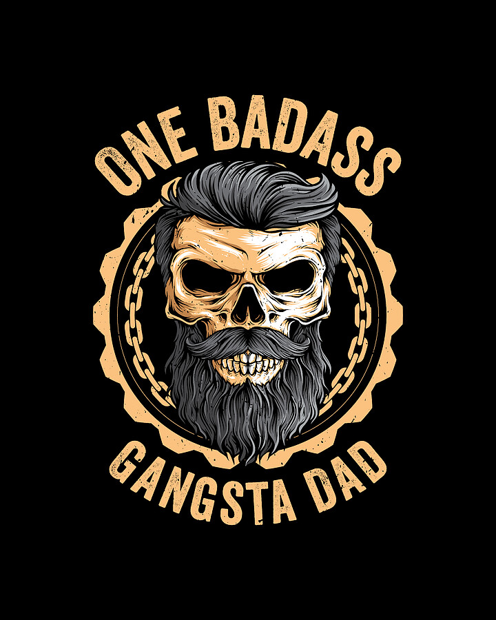 Badass Dad Gangsta Skull Children Grandpa Kids Digital Art by Toms Tee Store - Fine Art America
