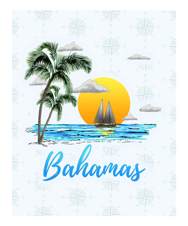 Bahamas Caribbean Sailing Digital Art by Chris MacDonald | Pixels