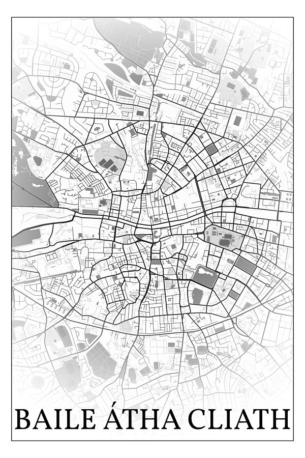 Baile Atha Cliath Eire city map #002 Digital Art by Dandi Studio - Fine Art America