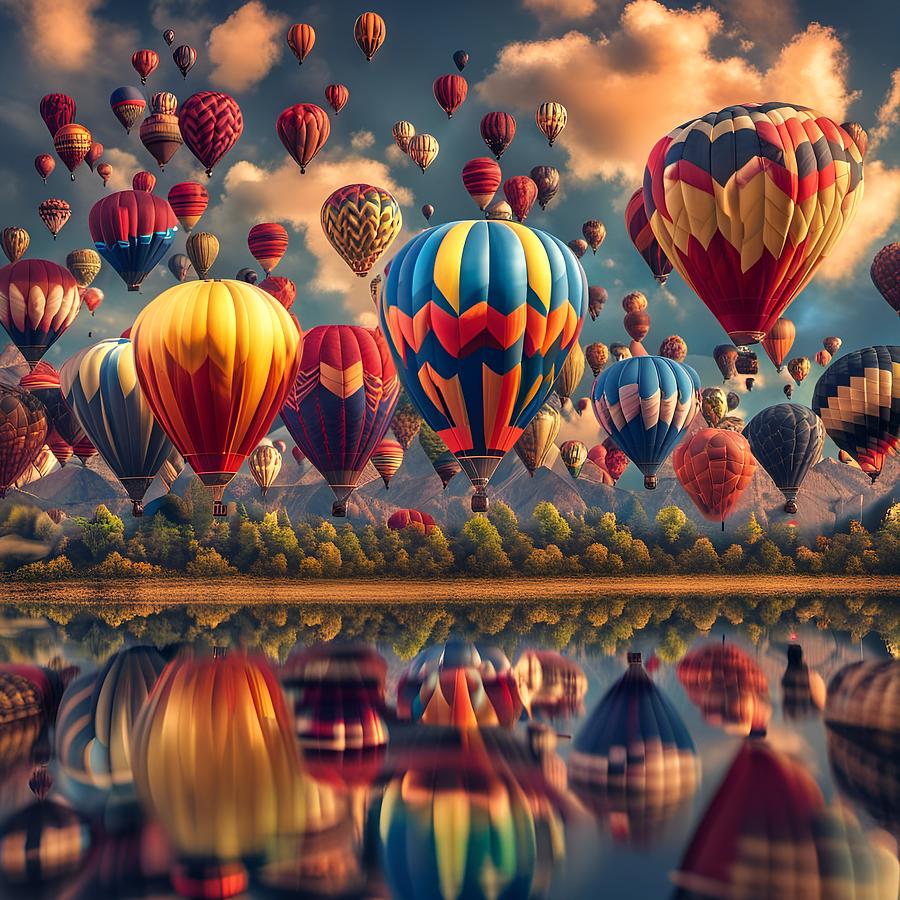 Balloon Reflections Digital Art by Michael Perzel - Fine Art America