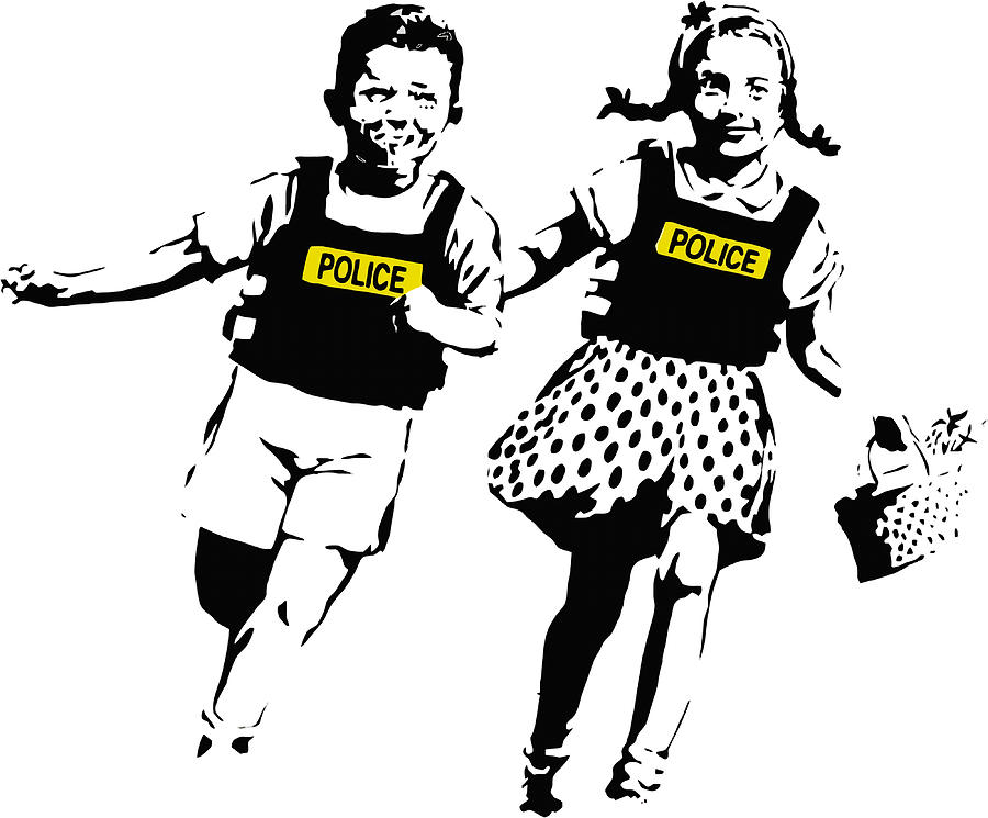 Banksy Police Kids Poster cute Painting by Adams Eden | Fine Art America