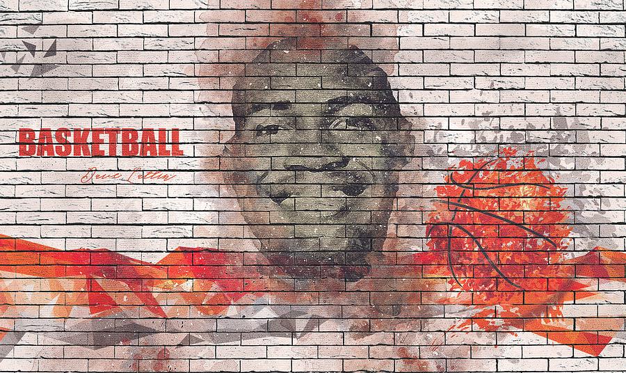 Basketball Player Dave Lattin Wall Colorful Digital Art by Keagan ...