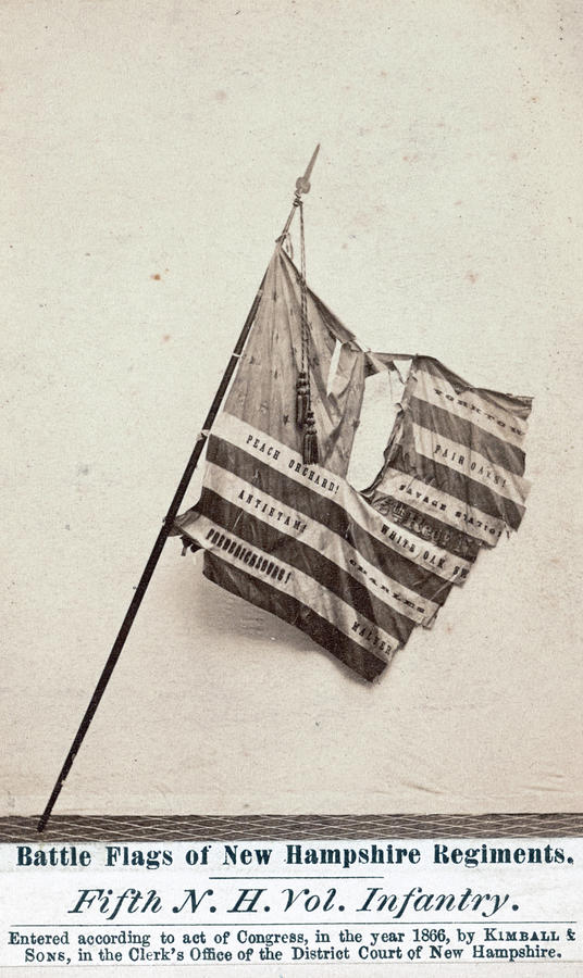 Battle flag of the 5th New Hampshire Infantry Regiment with name Photograph by Kimball and Son ...