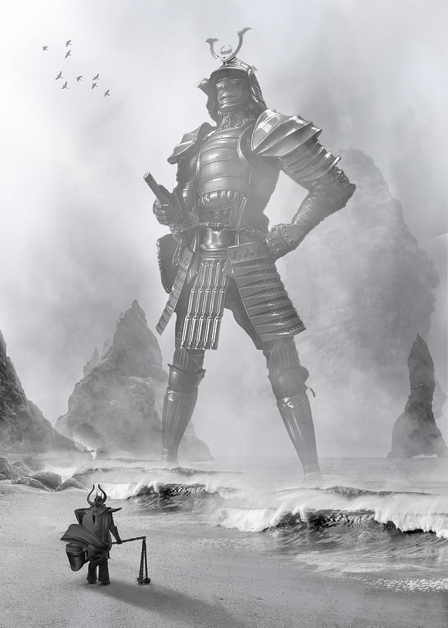 Battle Of The Giant Samurai Digital Art by Jon Alderman - Pixels