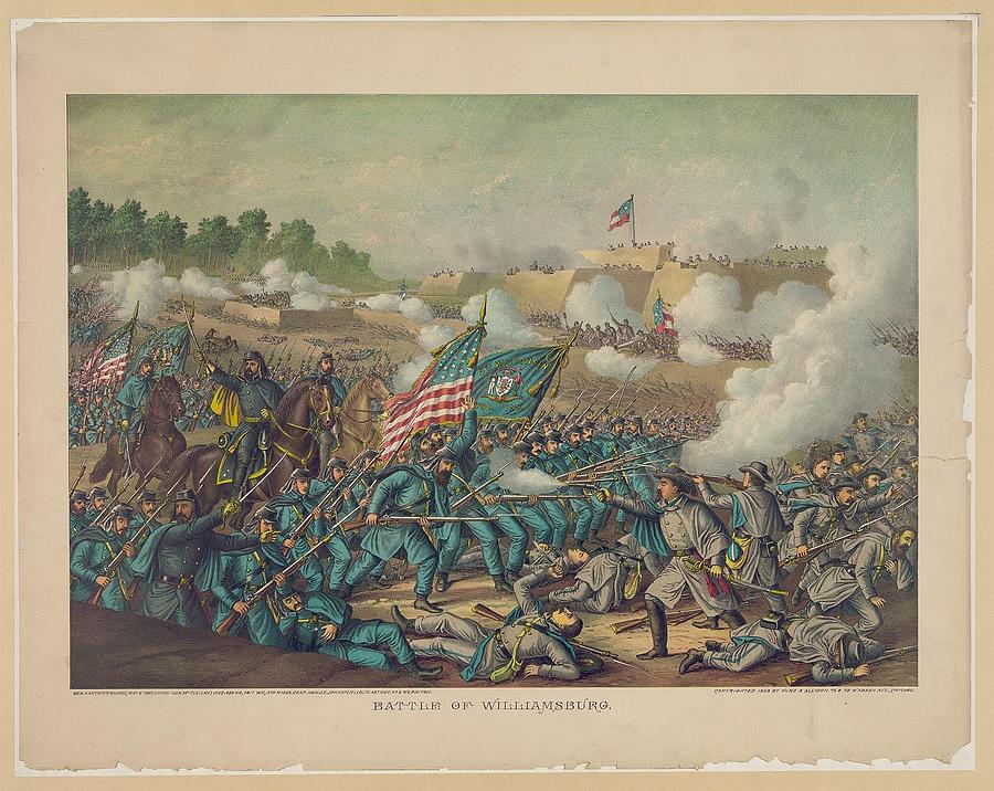 Battle of Williamsburg Gen Hancocks charge May 5 1862 Union Gen McClellan Conf Gen J Photograph ...