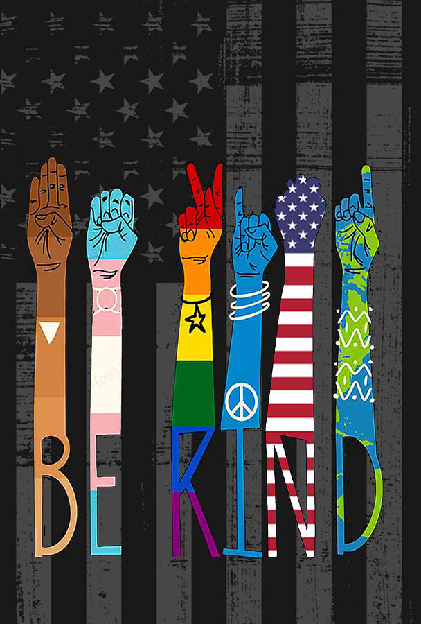 Be kind Black lives matter American flag Anti racism Humans pride be ...