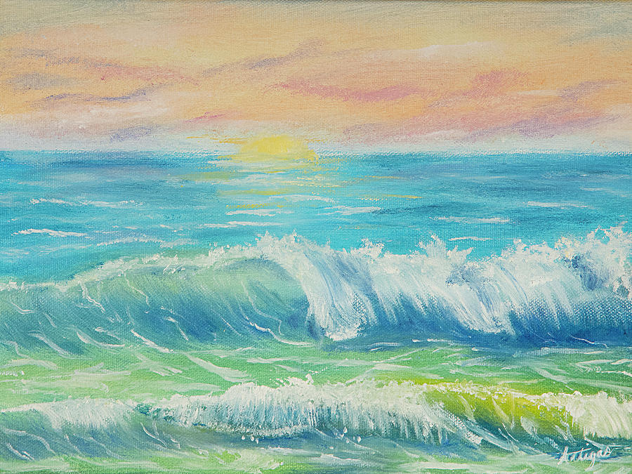 Beach Wave Painting by Theresa Artigas - Fine Art America