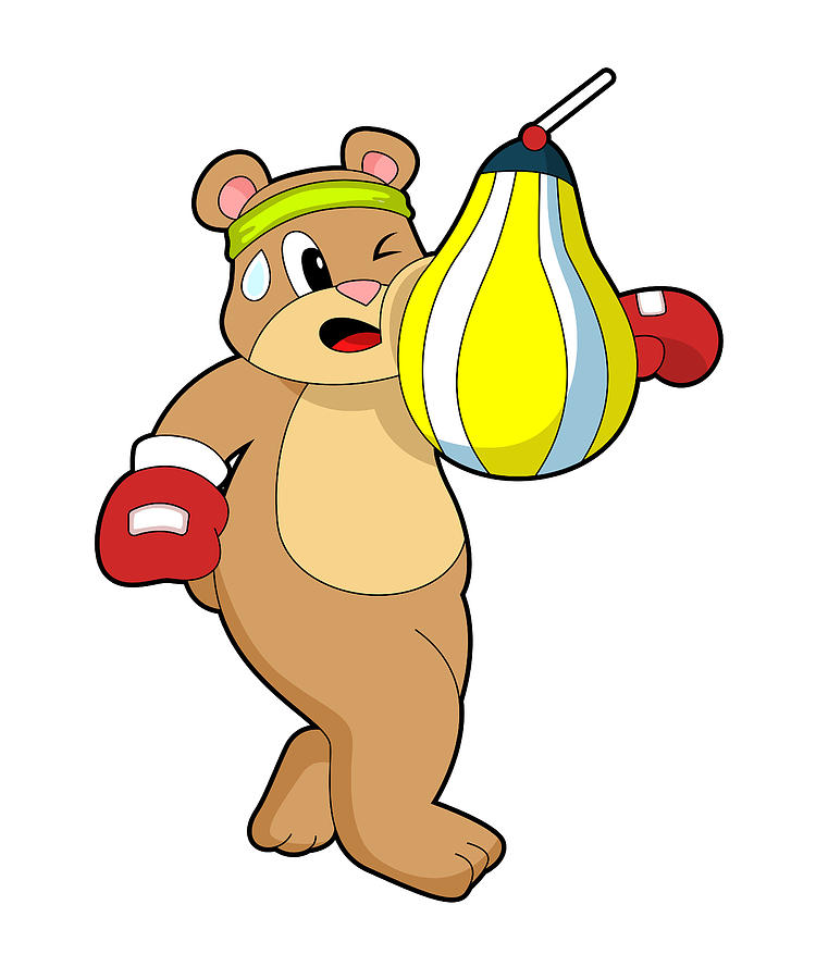 Bear Boxer Boxing bag Painting by Markus Schnabel - Fine Art America