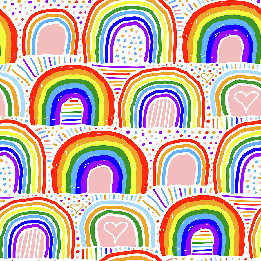 Beautiful bright colorful rainbow pattern Mixed Media by Julien
