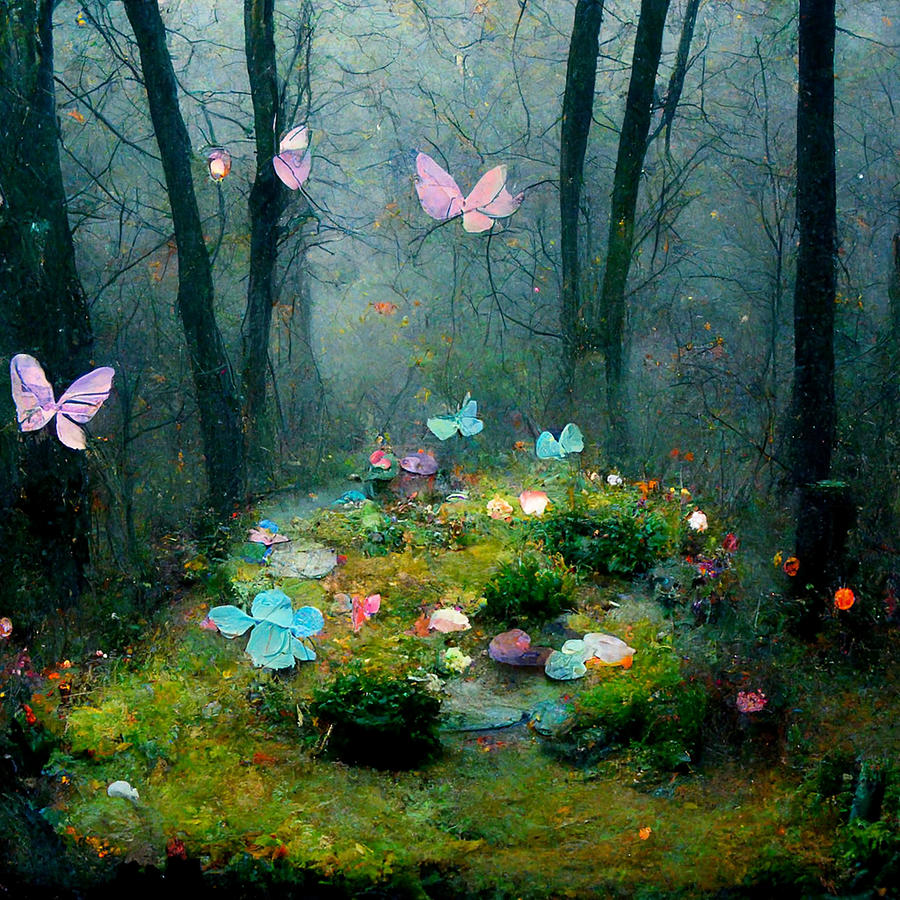 Beautiful Fairy Garden Butterflies Floating Through A Mis Af4c04fc 34a1 ...