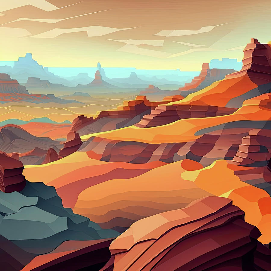 Beautiful generative AI illustration of simple layered vector st ...