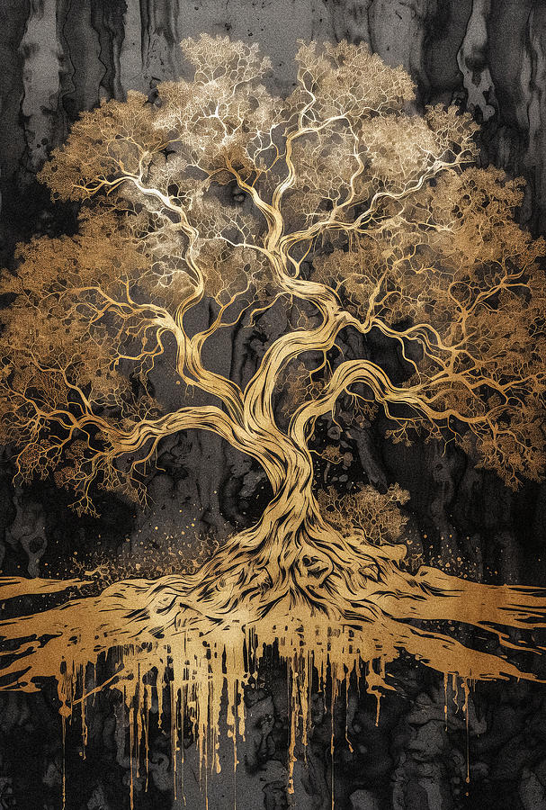 Beautiful Golden Tree of Life Digital Art by Margaret Wiktor - Fine Art ...