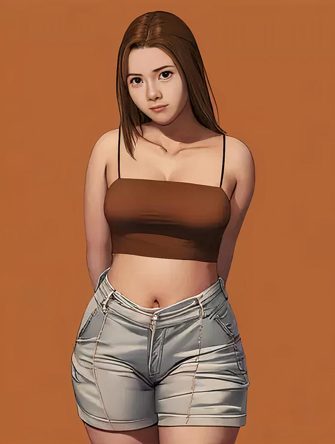 Beautiful Sexy Cartoon Girl Digital Art By Mounir Khalfouf Fine Art America