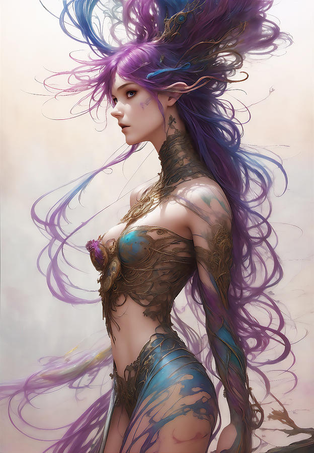 Beautiful Woman With Rainbow Spectrum Color Digital Art By Jim Brey