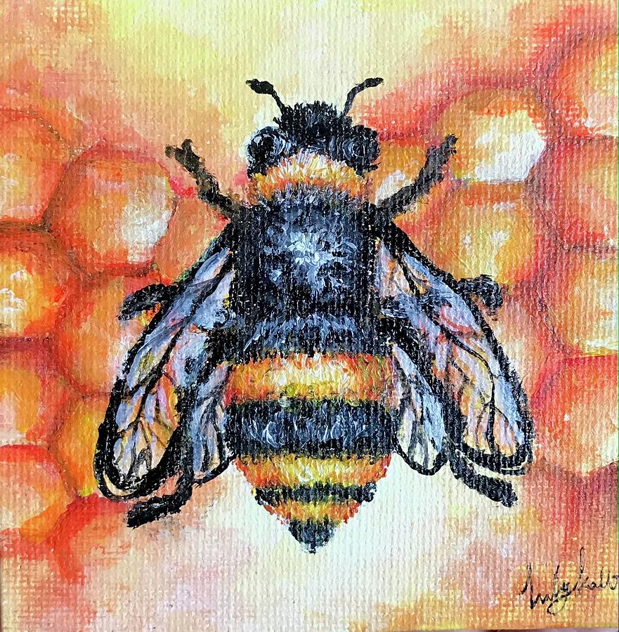 Bee square Painting by Haley Kalb - Fine Art America