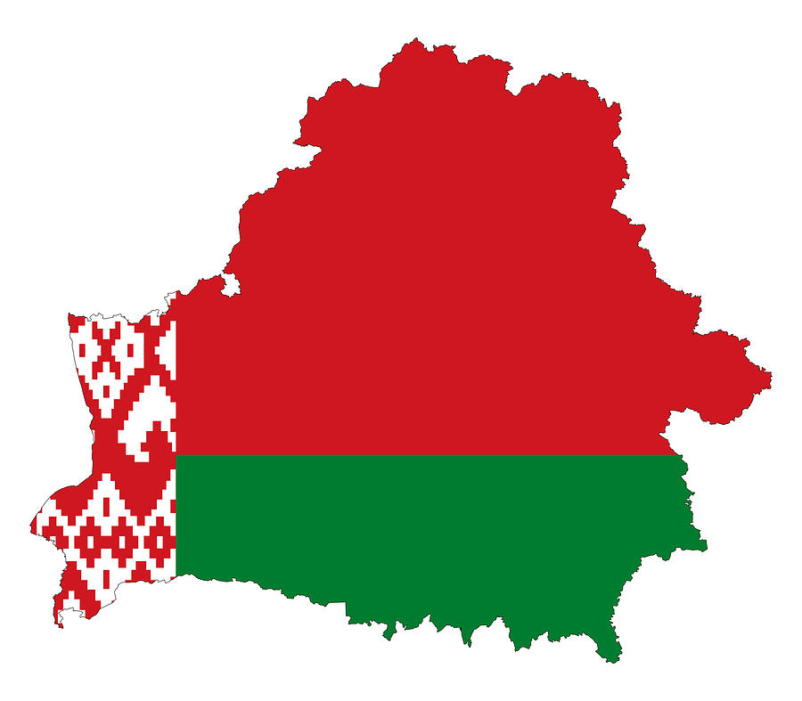 Belarus Flag Map Digital Art by A Z - Pixels