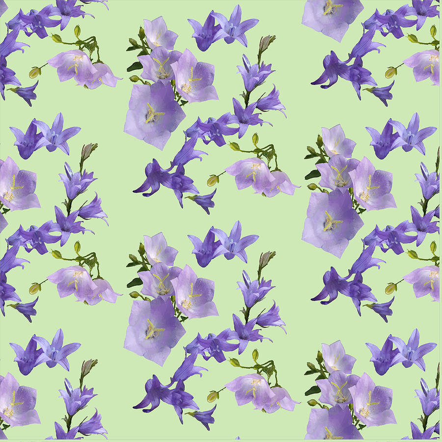 Bell flowers on apple green Tapestry - Textile by Tetiana Rudenko ...