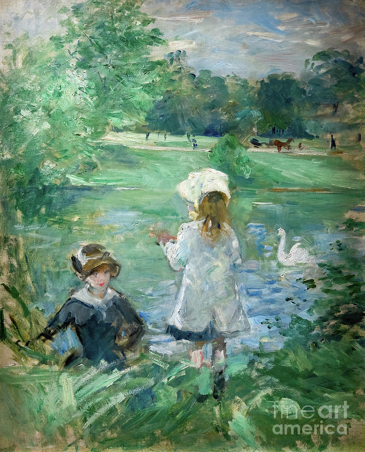 Beside a Lake - Remastered Painting by Berthe Morisot - Fine Art America