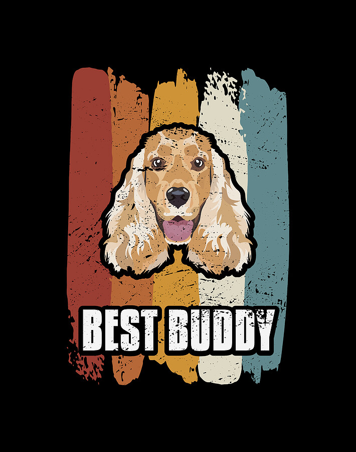 Best Buddy, Smiling English Cocker Spaniel Digital Art by GreenOptix - Fine Art America