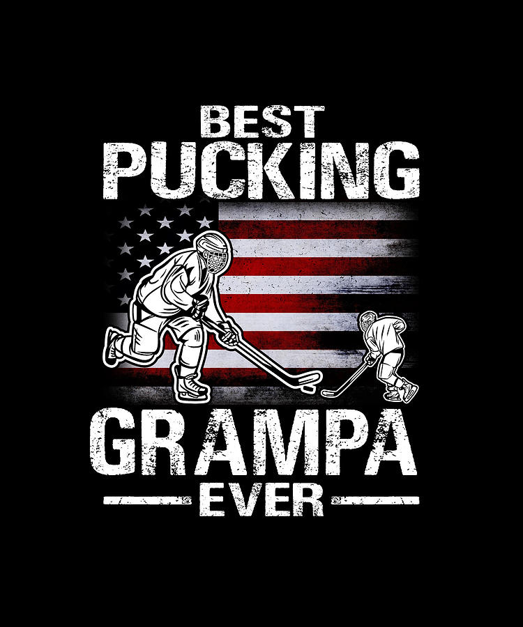 Best Pucking GRAMPA Ever Hockey US FLag Father's Day Drawing by DHBubble - Fine Art America