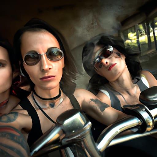 Biker Girls 22 Digital Art by OTN Designs - Fine Art America