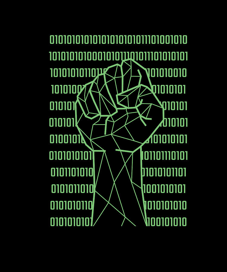 Binary Code Fist Programmer Gift Digital Art by Qwerty Designs | Fine ...