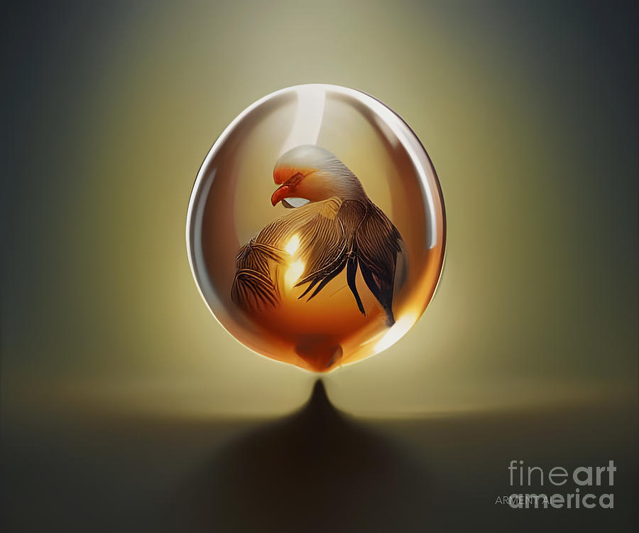 Bird in Transparent Egg Digital Art by David Arment - Fine Art America