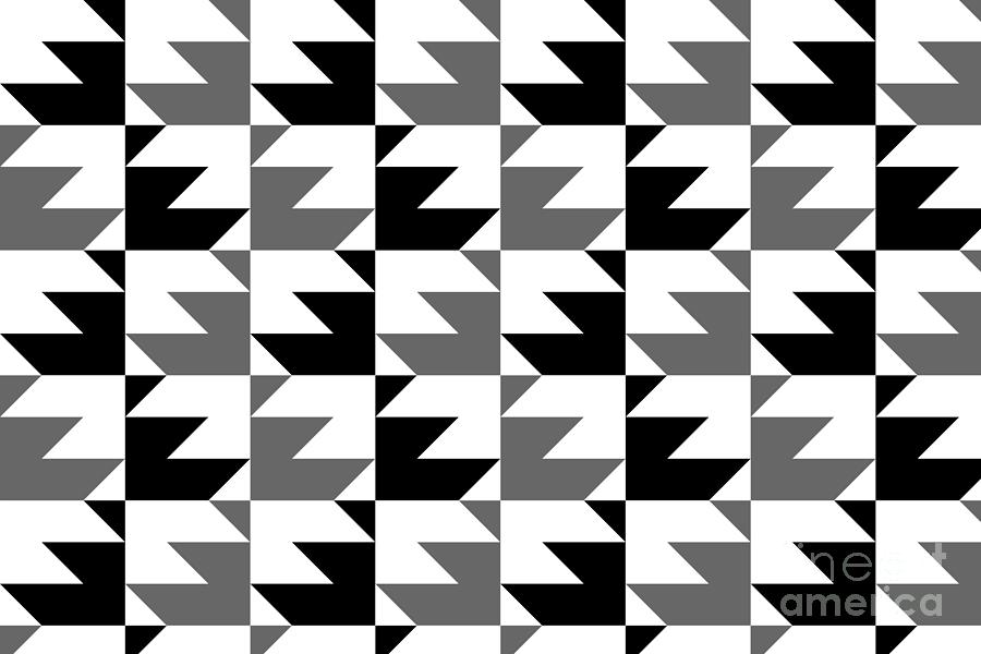 Black and White Abstract Geometric Triangular Pattern Digital Art by ...